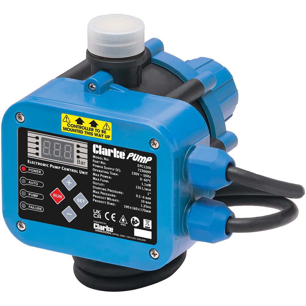 Clarke EPC1200 Electronic Water Pump Control Unit (1.1kW) - Clarke Tools