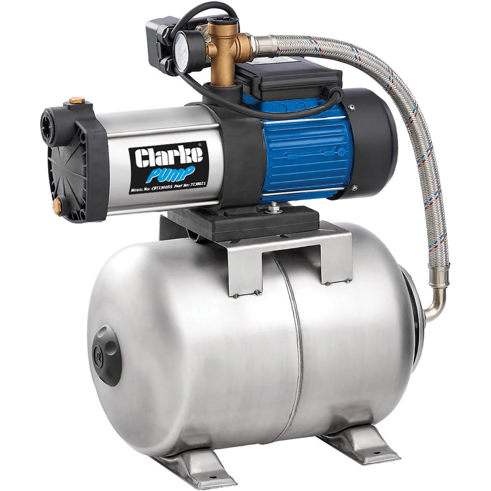 CLARKE CBT1300SS 1" 1350W 90LPM 35M HEAD STAINLESS STEEL BOOSTER PUMP ...