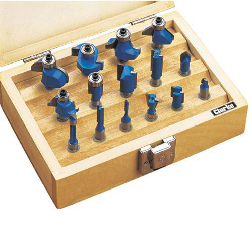 Clarke CHT362 - 15 Pc Router Bit Set (¼" Shank) - Clarke Tools
