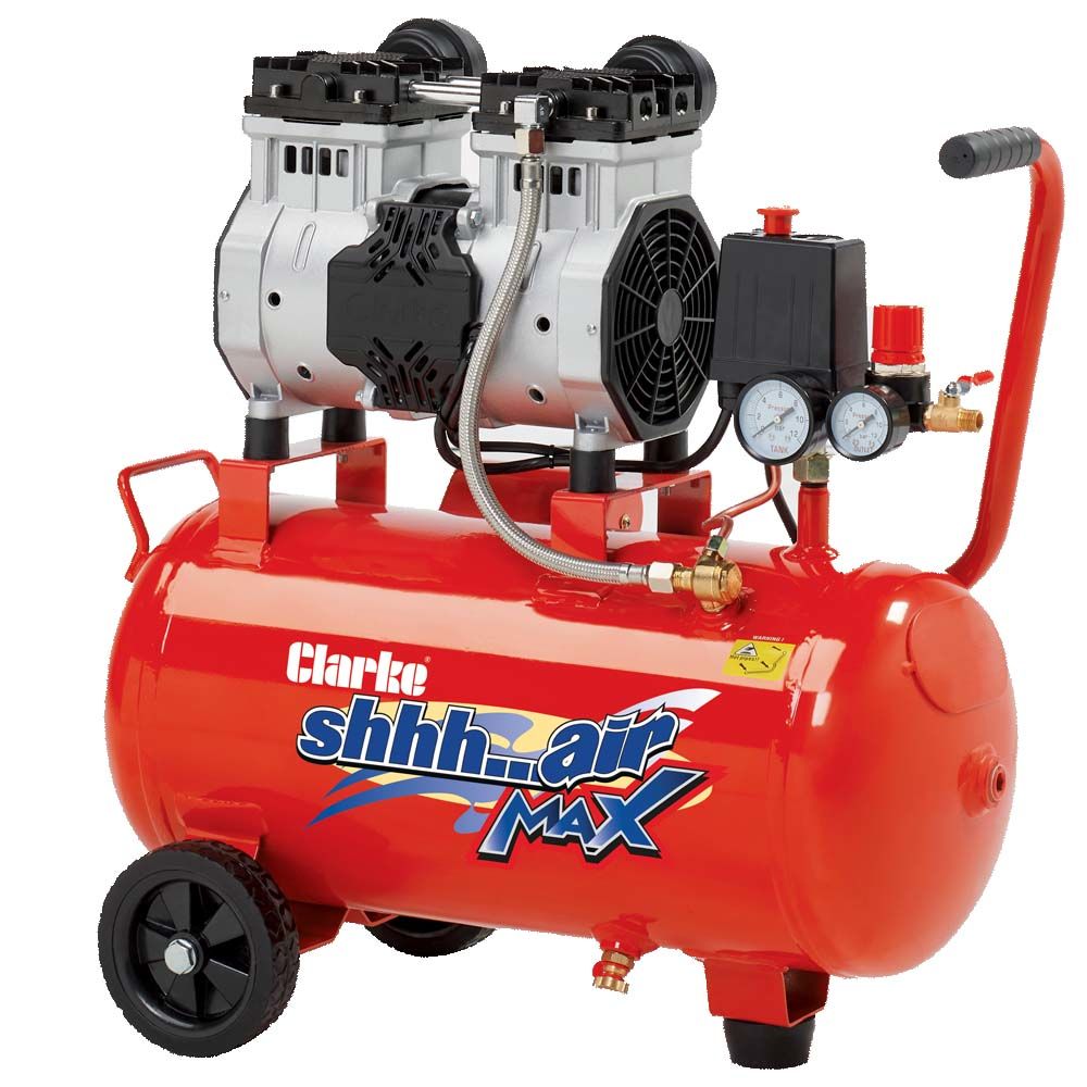 CLARKE SHHH24/150 SHHH AIR MAX 7CFM 24 LITRE 1.5HP LOW NOISE COMPRESSOR ...